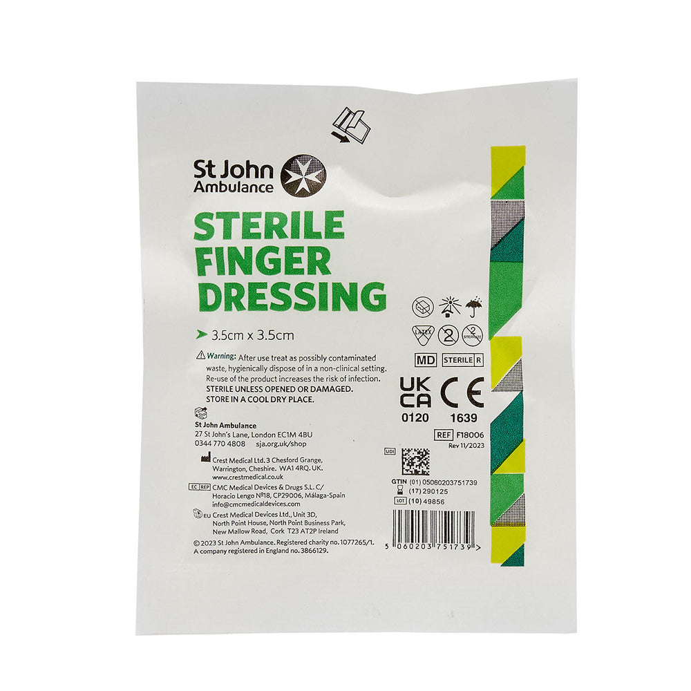 St John Ambulance Finger Dressing 3.5 x 3.5cm - St John Ambulance